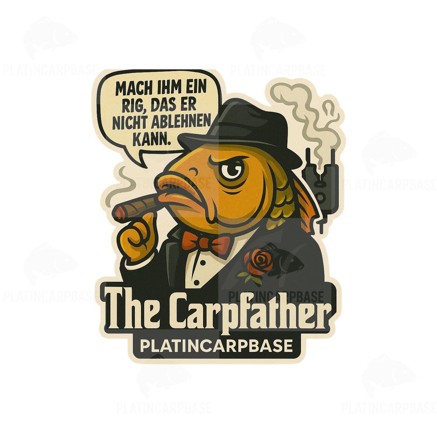 PCB – Comic Sticker: wetterfest & karpfenstark